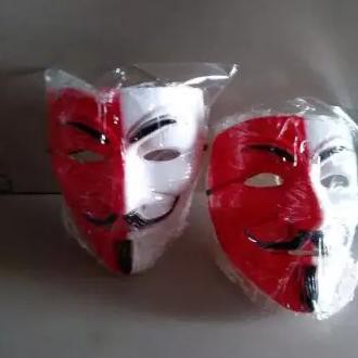 Jual topeng heker merah putih | Shopee Indonesia