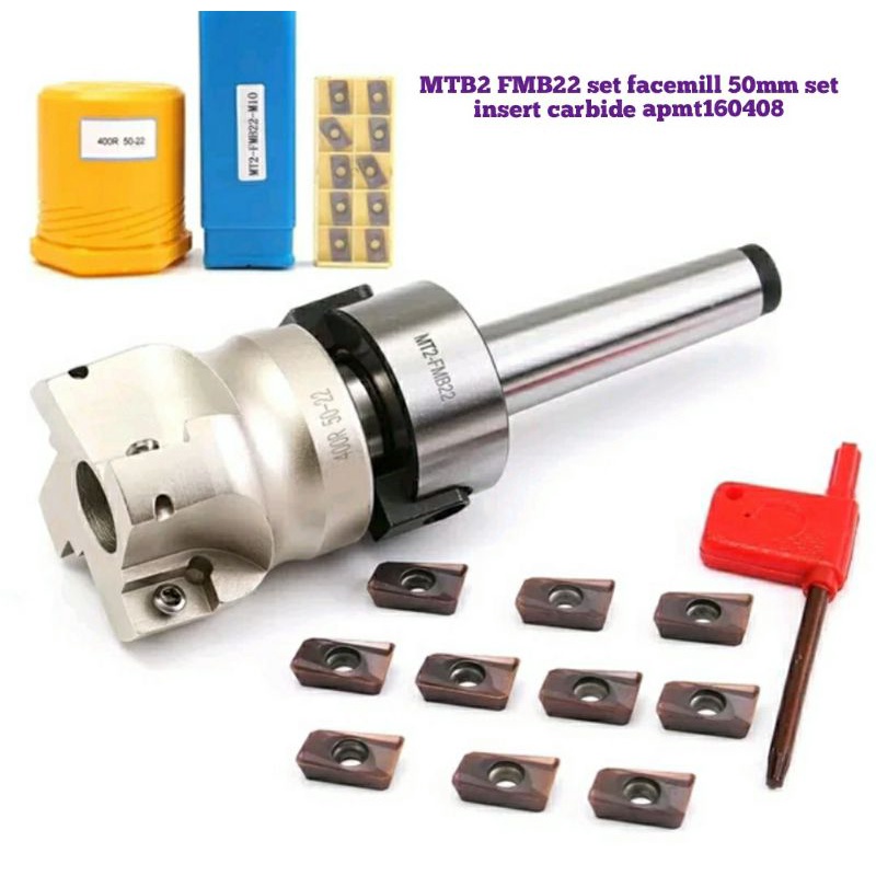 Jual Facemill 50mm set arbor mtb2 fmb22 set insert apmt16 for bor frais zx7016 | Shopee Indonesia