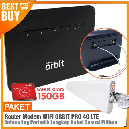 Jual PAKET MODEM ORBIT PRO Router WIFI 4G & Antena LPDA Log Periodik ...