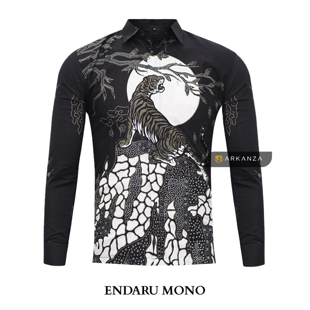 Jual BATIK ARKANZA Motif ENDARU MONO Hem Atasan Kemeja Baju Batik Pria ...