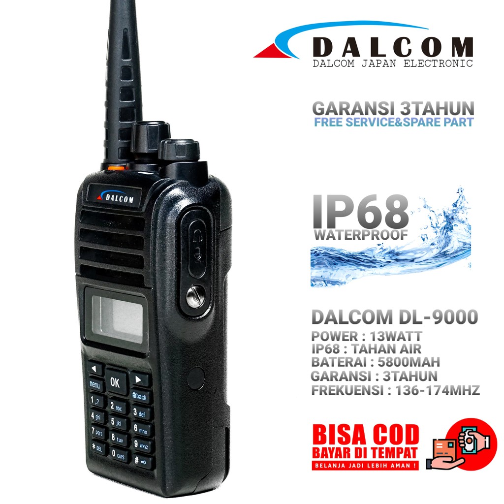 Jual HT DALCOM JAPAN DL-9000 IP68 VHF 136-174 MHZ WATERPROOF | Shopee ...