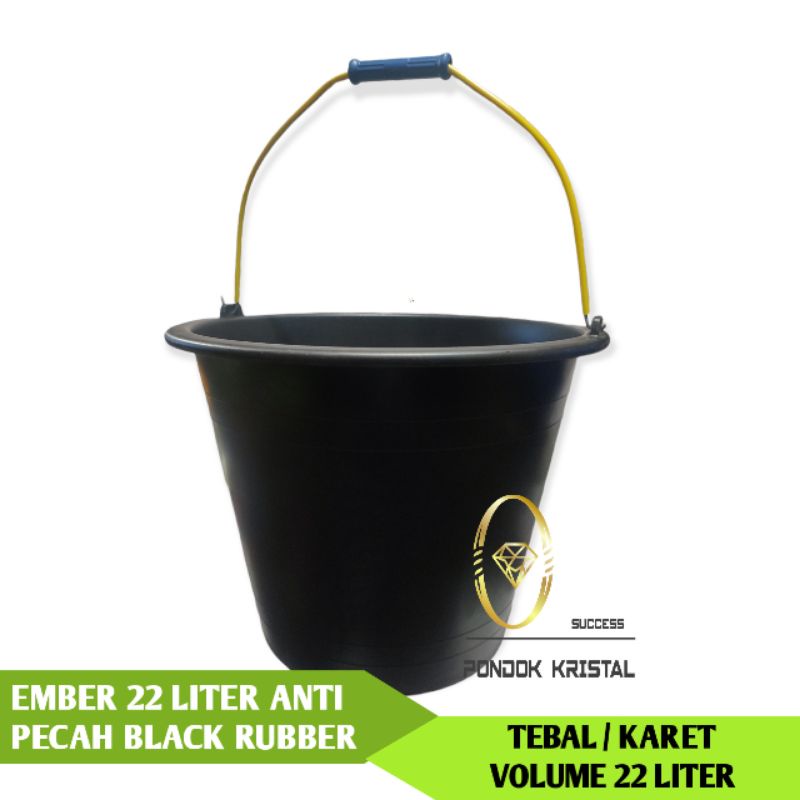 Jual EMBER ANTI PECAH 16,18,22,26L HITAM / Ember Cor / Ember Pel ...