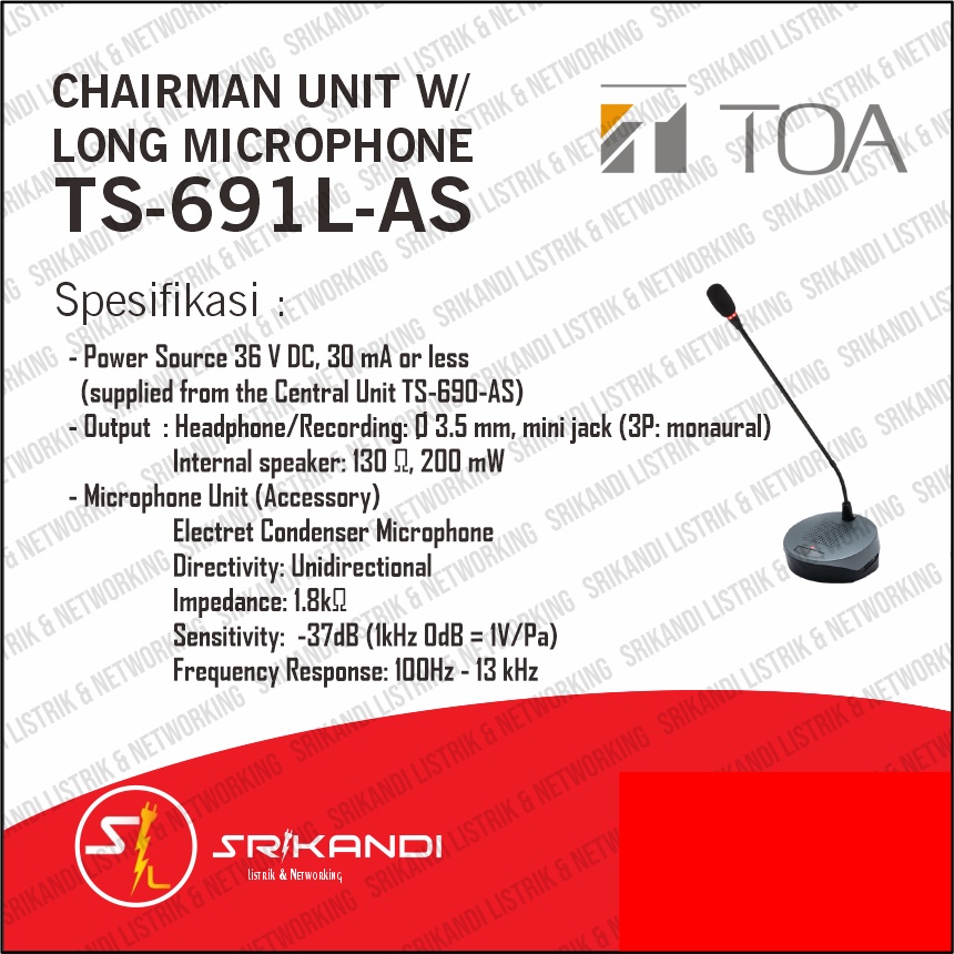 Jual TOA TS-691L-AS Chairman Unit with Long Microphone | Shopee Indonesia