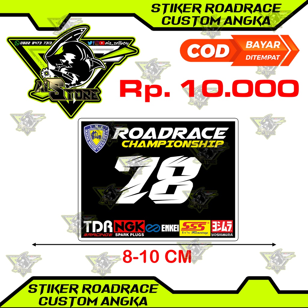 Jual Stiker Road Race Custom Angka | Shopee Indonesia