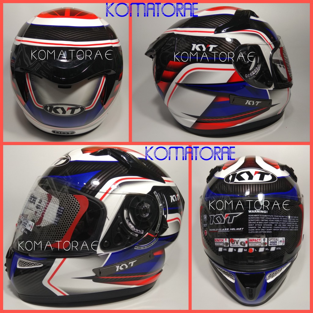 Jual HELM KYT K2 RIDER SUPER FLUO ED MOTIF 2 WHITE BLUE RED FLUO DOUBLE ...