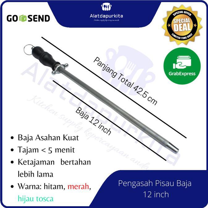 Jual Pengasah Pisau Asahan Stik Besi Honing Bar Sharpening Steel ...