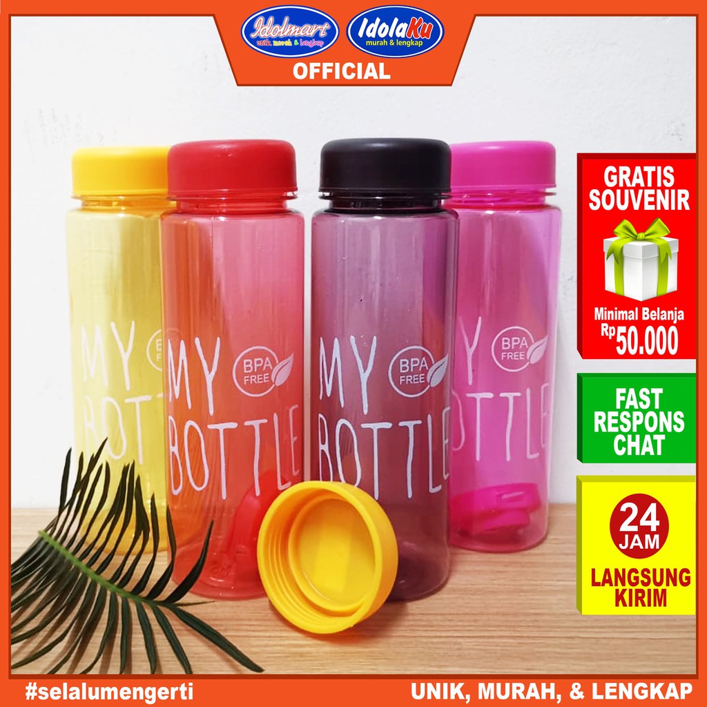 Jual IDOLMART My Bottle warna Botol Minum 450Ml | Shopee Indonesia