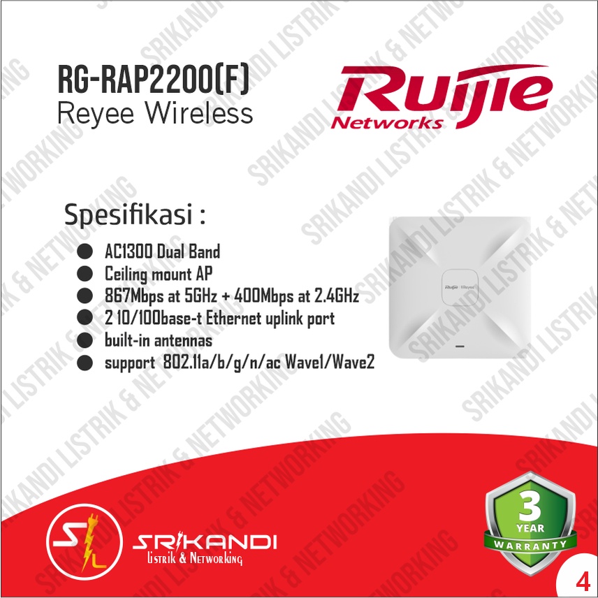 Jual Ceiling Mount Access Point Ruijie Reyee RG-RAP2200(F) | Shopee ...