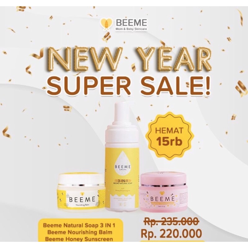 Jual Promo paket lengkap beeme gift | SKINCARE IBU & ANAK (BEEME KUNING ...