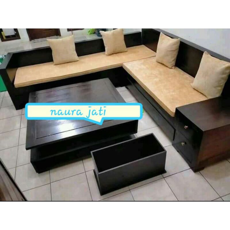 Jual kursi sudut box kursi sudut minimalis mebel ukir jepara | Shopee ...