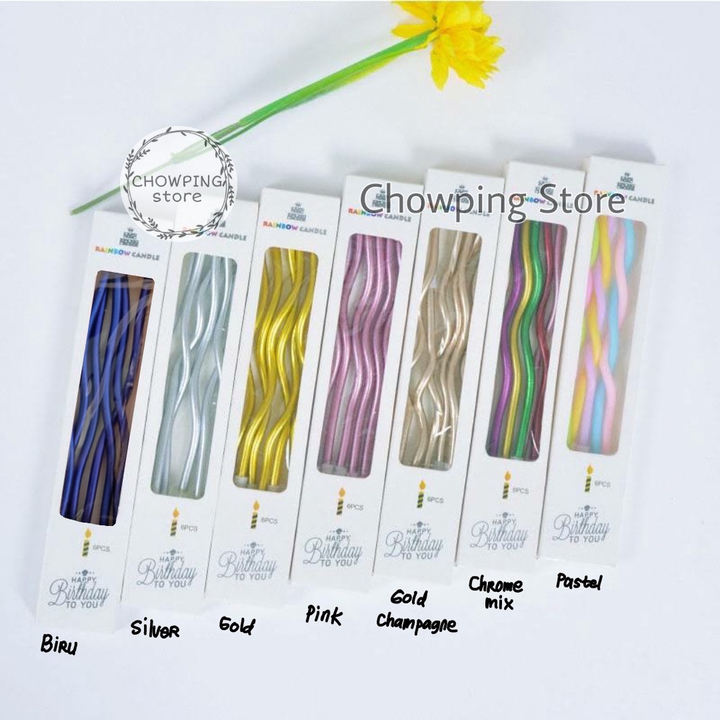 Jual Lilin Ulir Spiral Panjang / Spiral Candle Premium Gold Silver ...