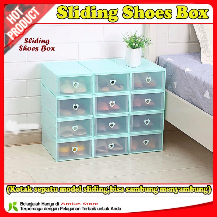 Jual [Free Wrap] Sliding SHOESBOX / Shoes Box (Kotak sepatu model ...