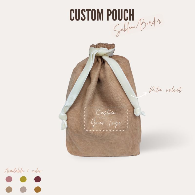 Jual Premium Custom Drawstring Pouch Serut Sablon/Bordir | Shopee Indonesia