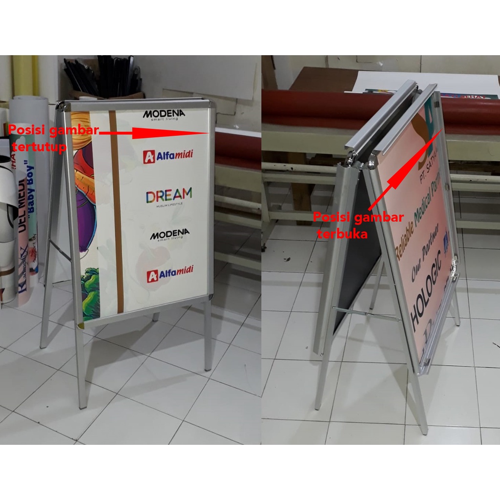 Jual Frame stand Display Snap Board Poster Stand Holder Portable ...