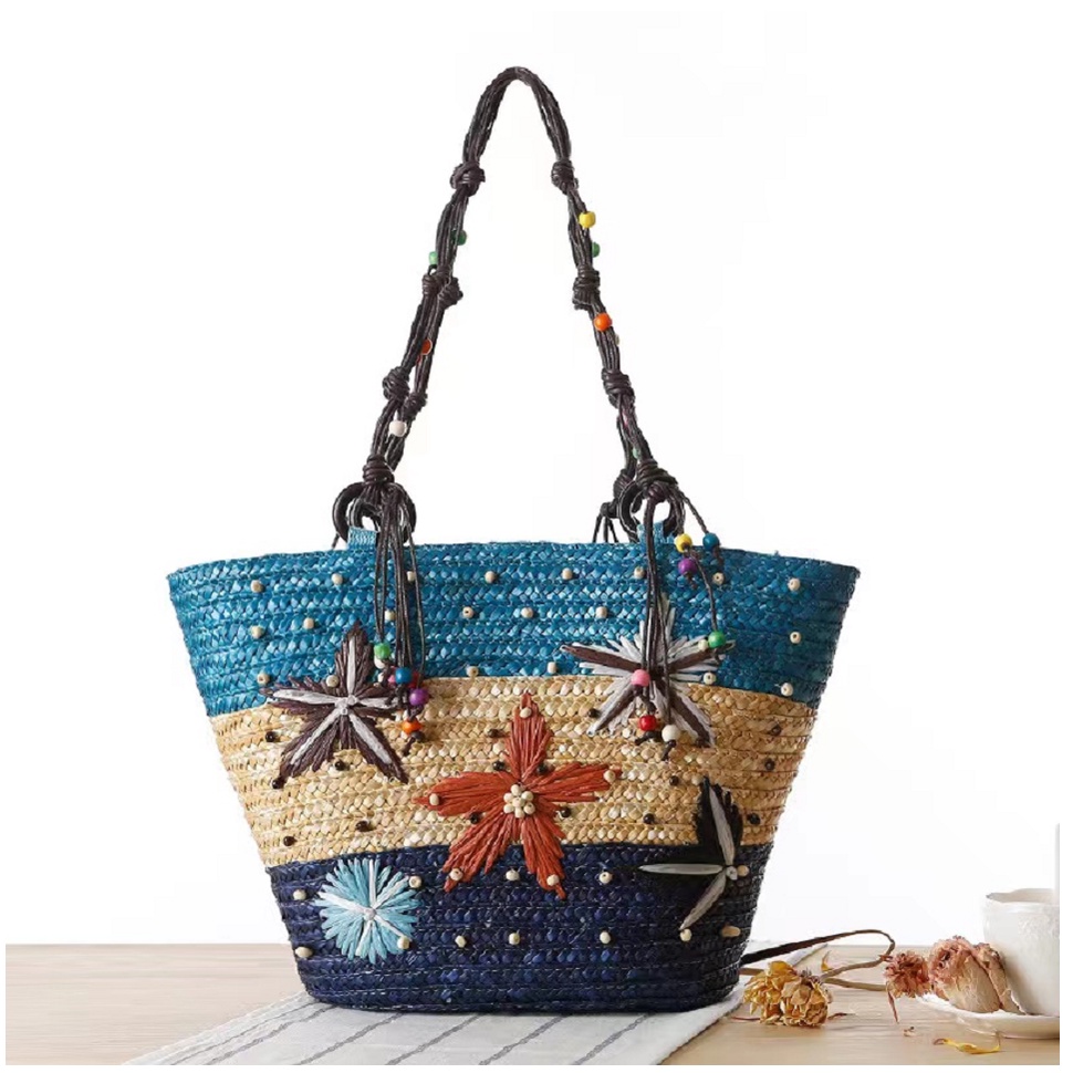 Jual Tas tangan pantai/tas bordir tangan Bohemian/tas bintang laut/tas ...