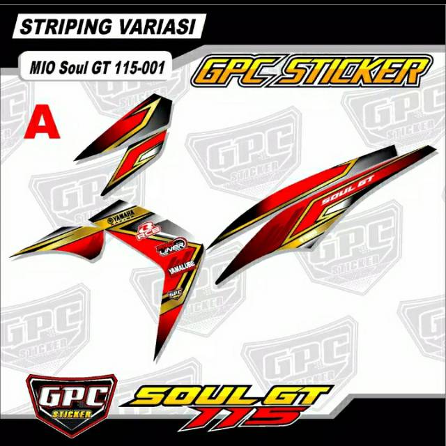 Jual Striping sticker soul GT 155 red black | Shopee Indonesia