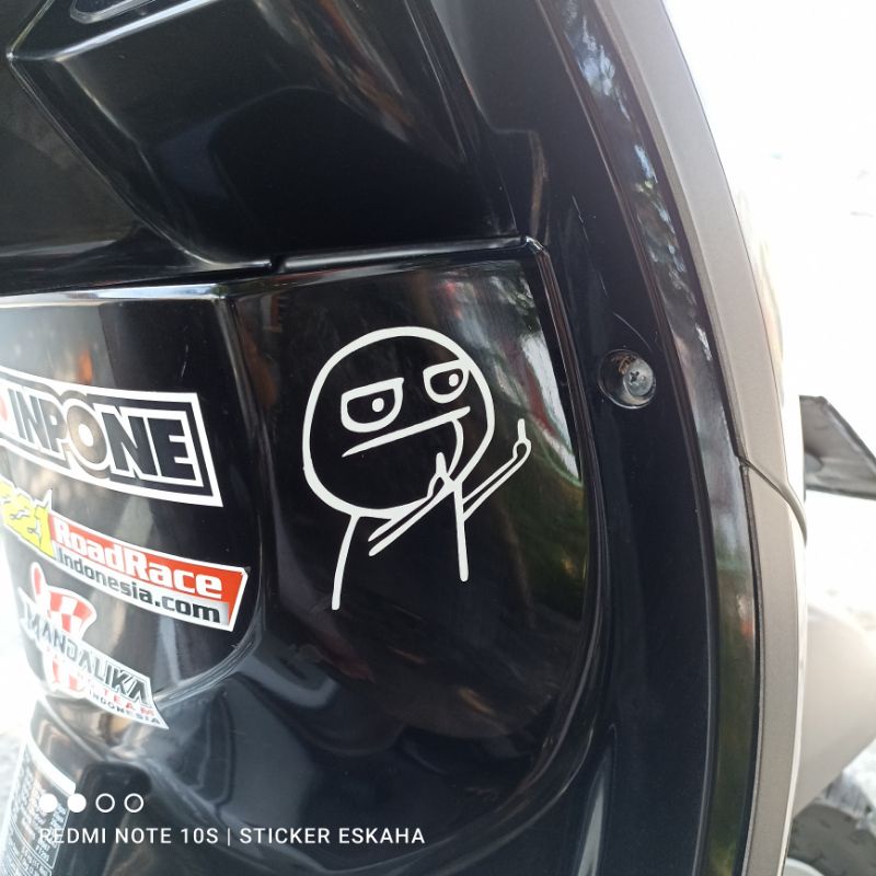 Jual Sticker Cutting Fak Middle Finger Lucu Emoticon Jari Tengah