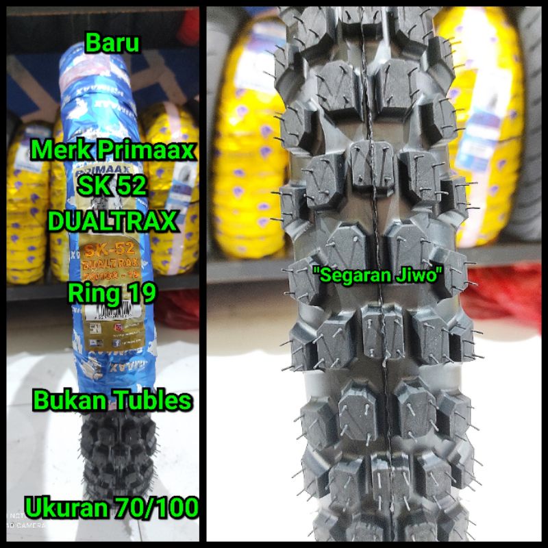 Jual Ban motor ring 19 ukuran 70/100 merk primaax SK 52 DUALTRAX double ...