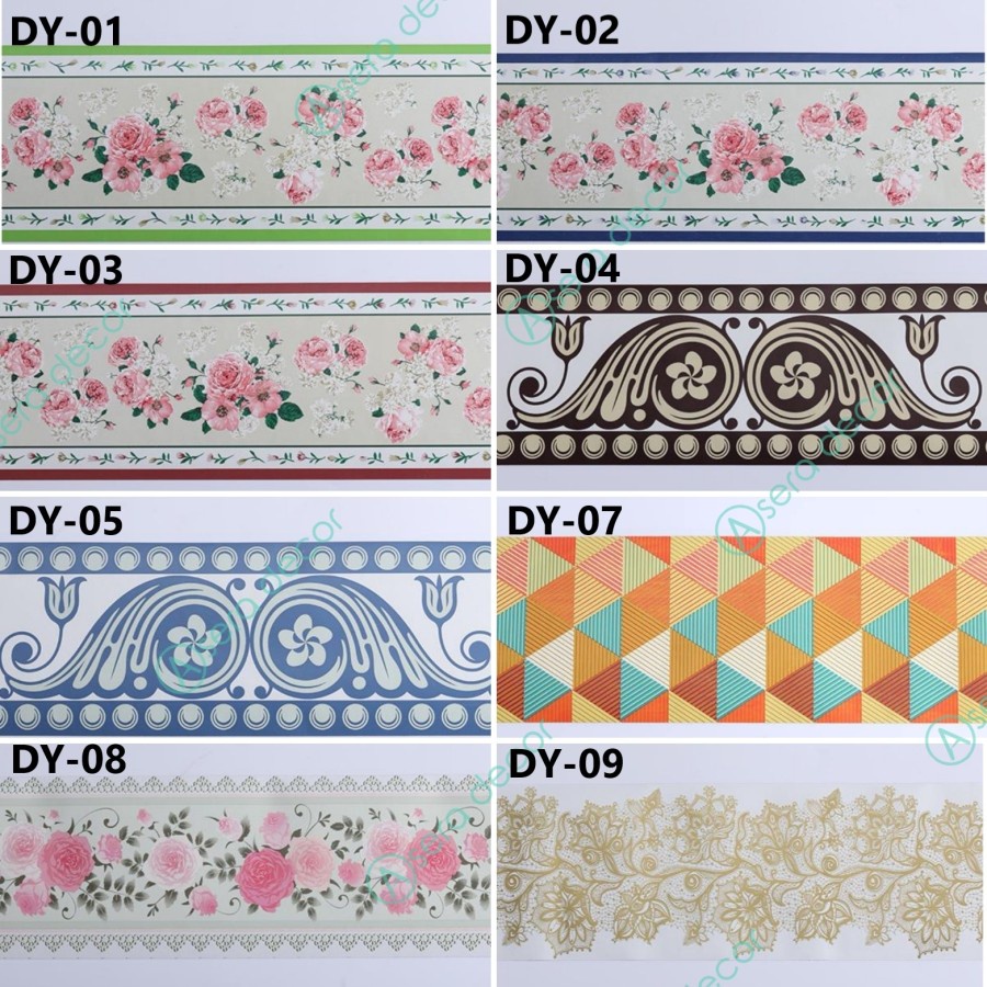 Jual WALLPAPER LIST BORDER STIKER DINDING WALL BORDER STICKER 10,5CM x ...