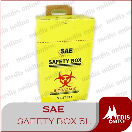 Jual safety box 5L / Safety Box 5L / Tempat Sampah Medis Sampah Tajam / SAE Medical Safety Box 5 ...