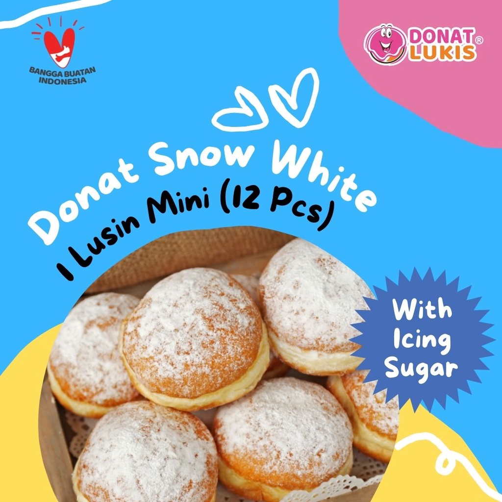 Jual Donat Lukis Snow White 1 Lusin ( isi 12 ) | Shopee Indonesia