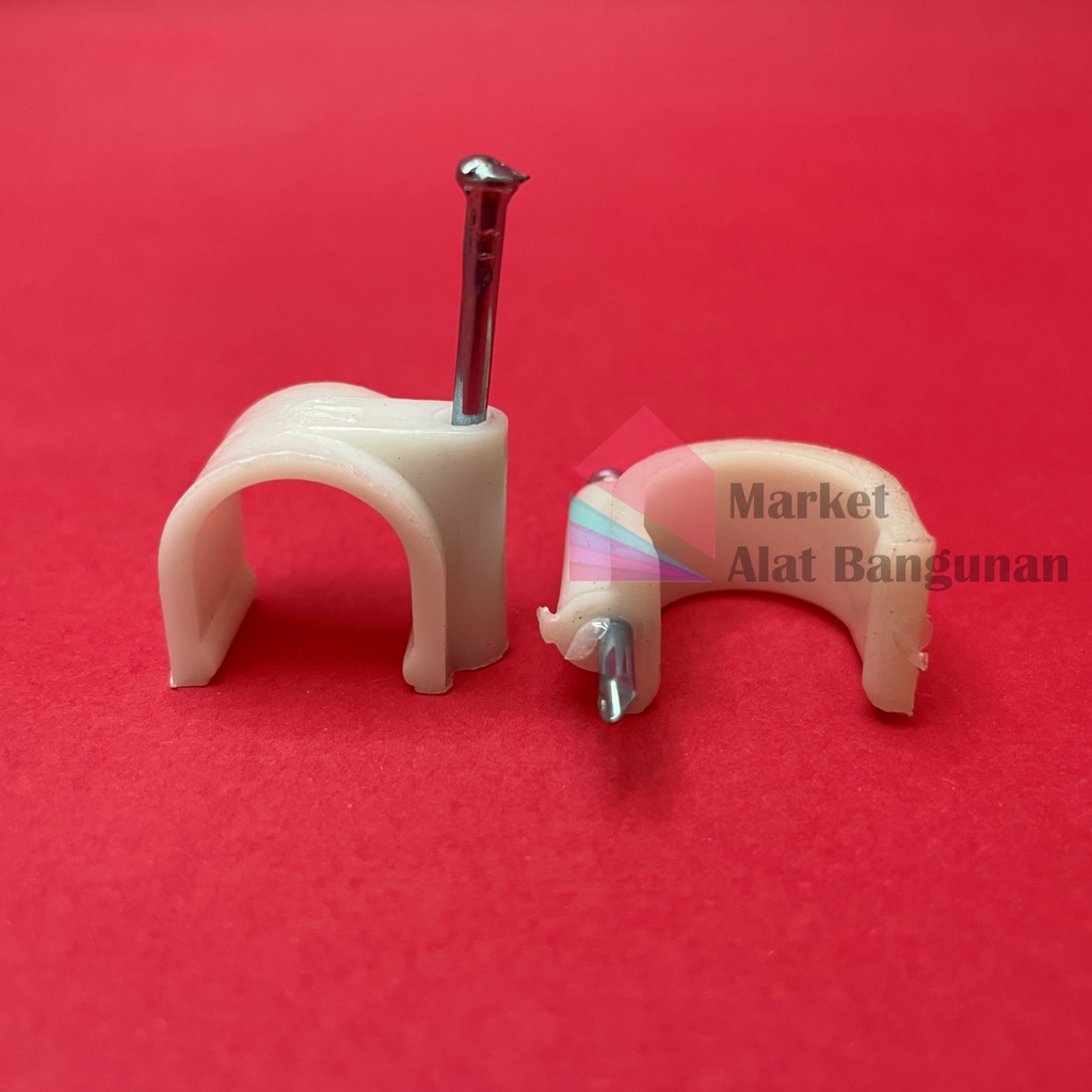 Jual Klem Pipa Listrik PVC + Paku Beton 5/8" Per 1 Pcs / Klem Pipa ...