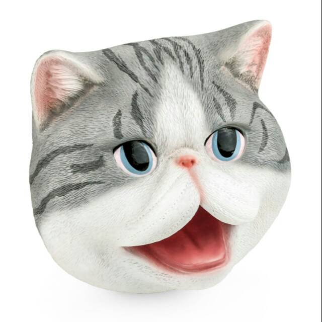 Jual New Canna Animal Head Kepala Kucing Abu2 Grey Cat Hand Puppet ...