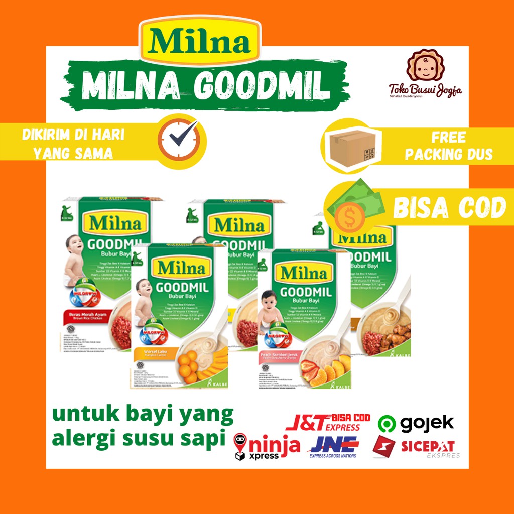 Jual Milna Goodmil Bubur Bayi Alergi Susu Sapi 6 8 12 Bulan MPASI bayi ...