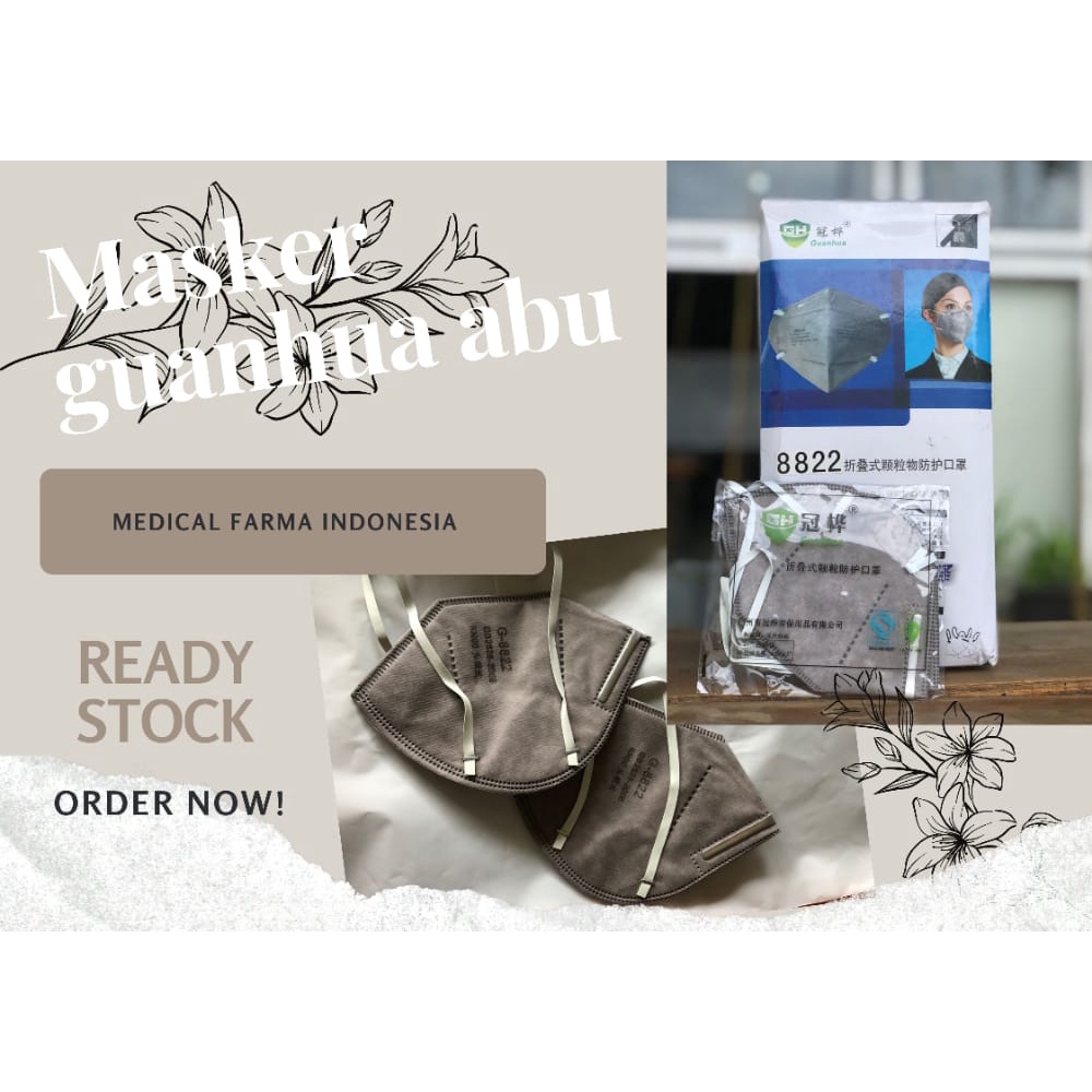 Jual MASKER KN90 / N90 8822 MERK GUANHUA WARNA ABU MURAH | Shopee Indonesia