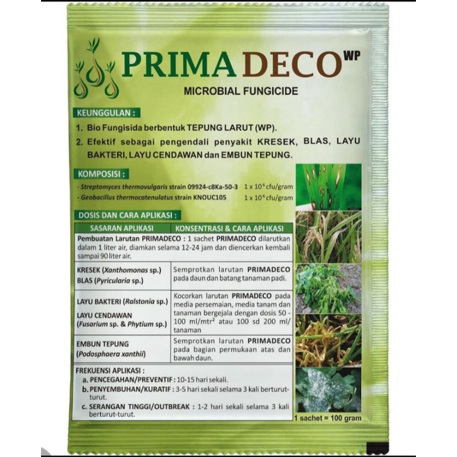 Jual PrimaDeco bioinsektisida pengendali penyakit kresek, blas, layu ...