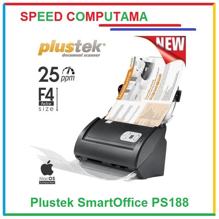Jual Plustek SmartOffice PS286 Plus Scanner ADF Komputer Dokumen Folio ...