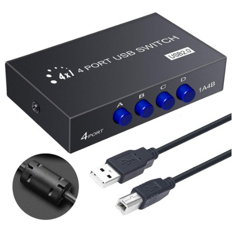 Jual Switch USB Printer Manual 1A4B 4 Port USB 2.0 | Shopee Indonesia