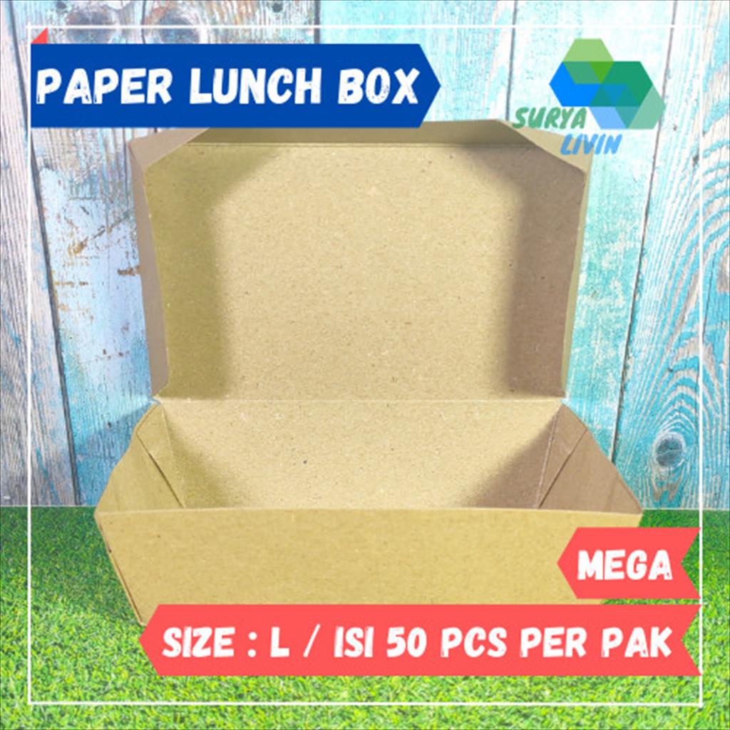 Jual Paper Lunch Box size L Kotak Makan Kertas Bahan Kraft Laminasi ...