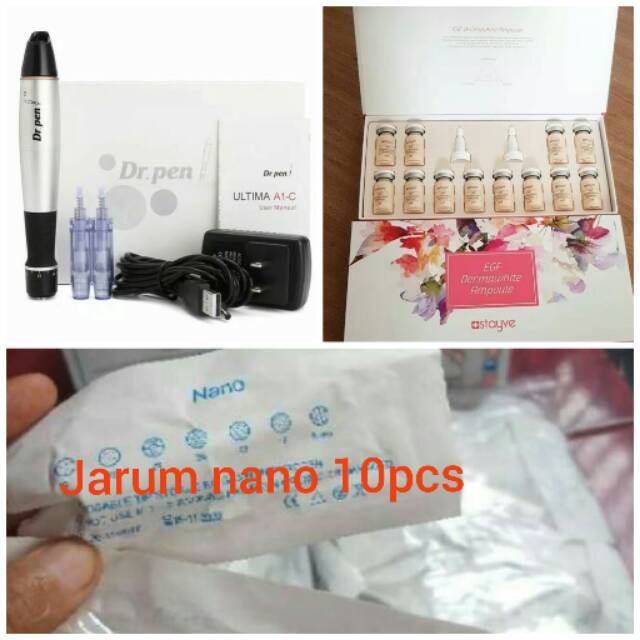 Jual Paket Alat Sulam Bedak bbglow Ampule Drpen A1 Jarum 10 pcs ...