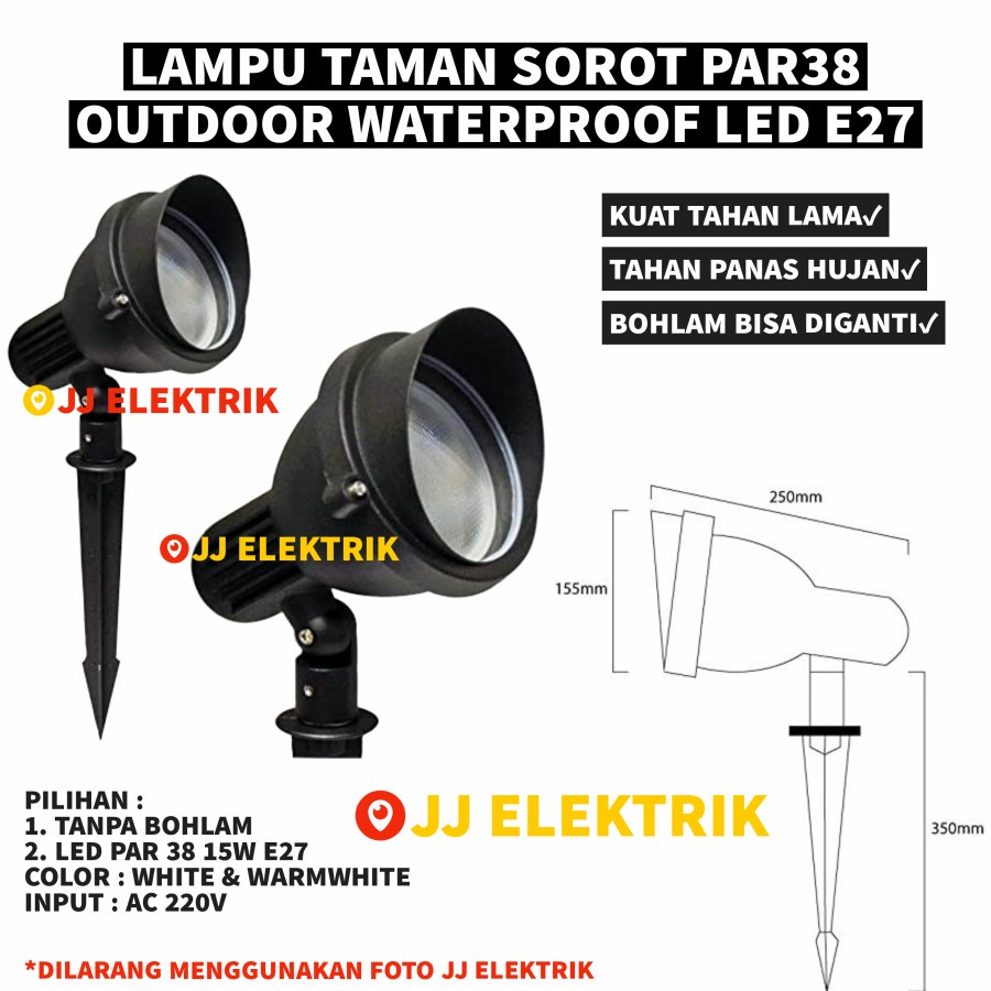Jual Lampu Sorot Taman Outdoor Waterproof Set Bohlam 15 Watt Halogen ...