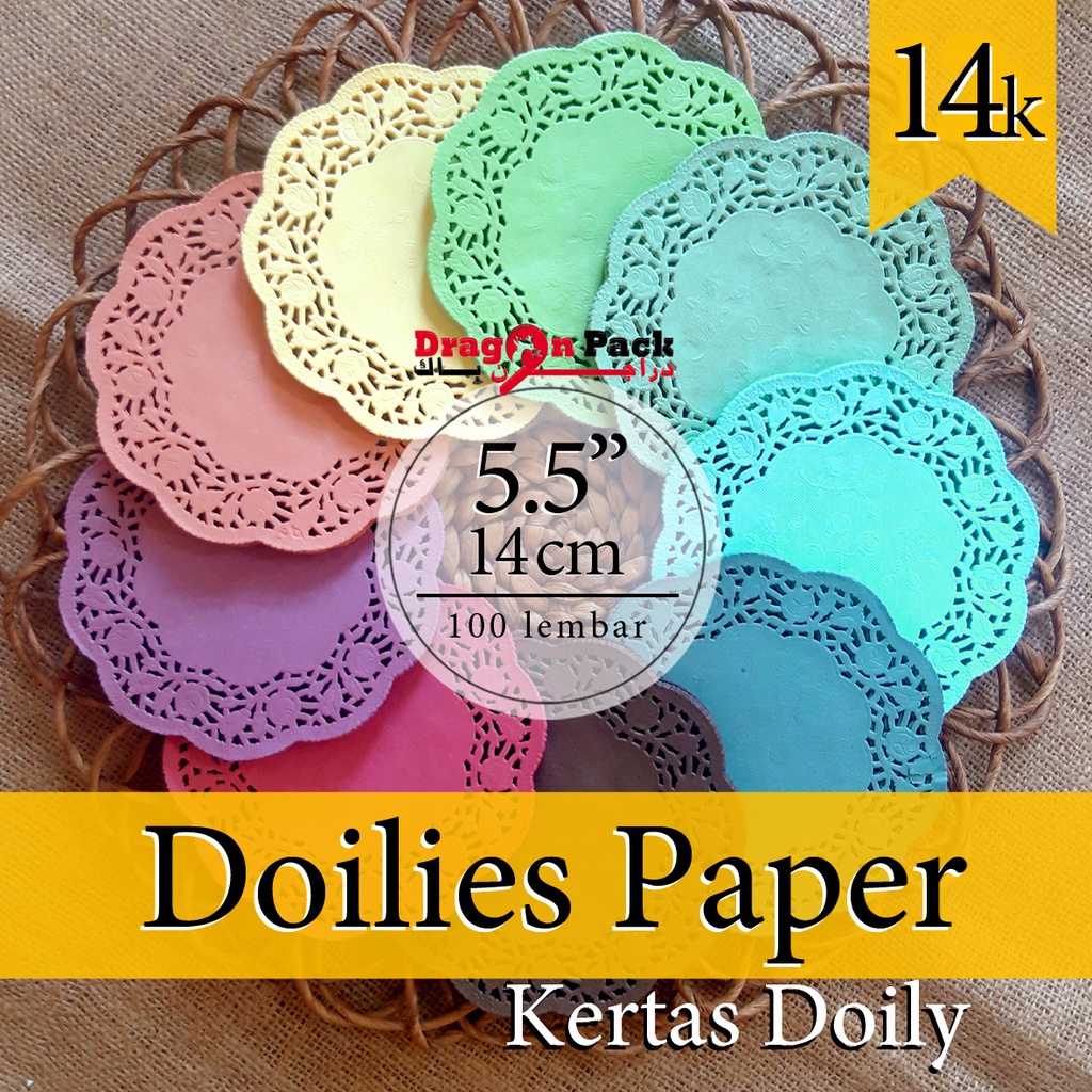 Jual Kertas Doilies Paper 5.5" ( 14cm ) Warna isi 100 lembar Kertas ...