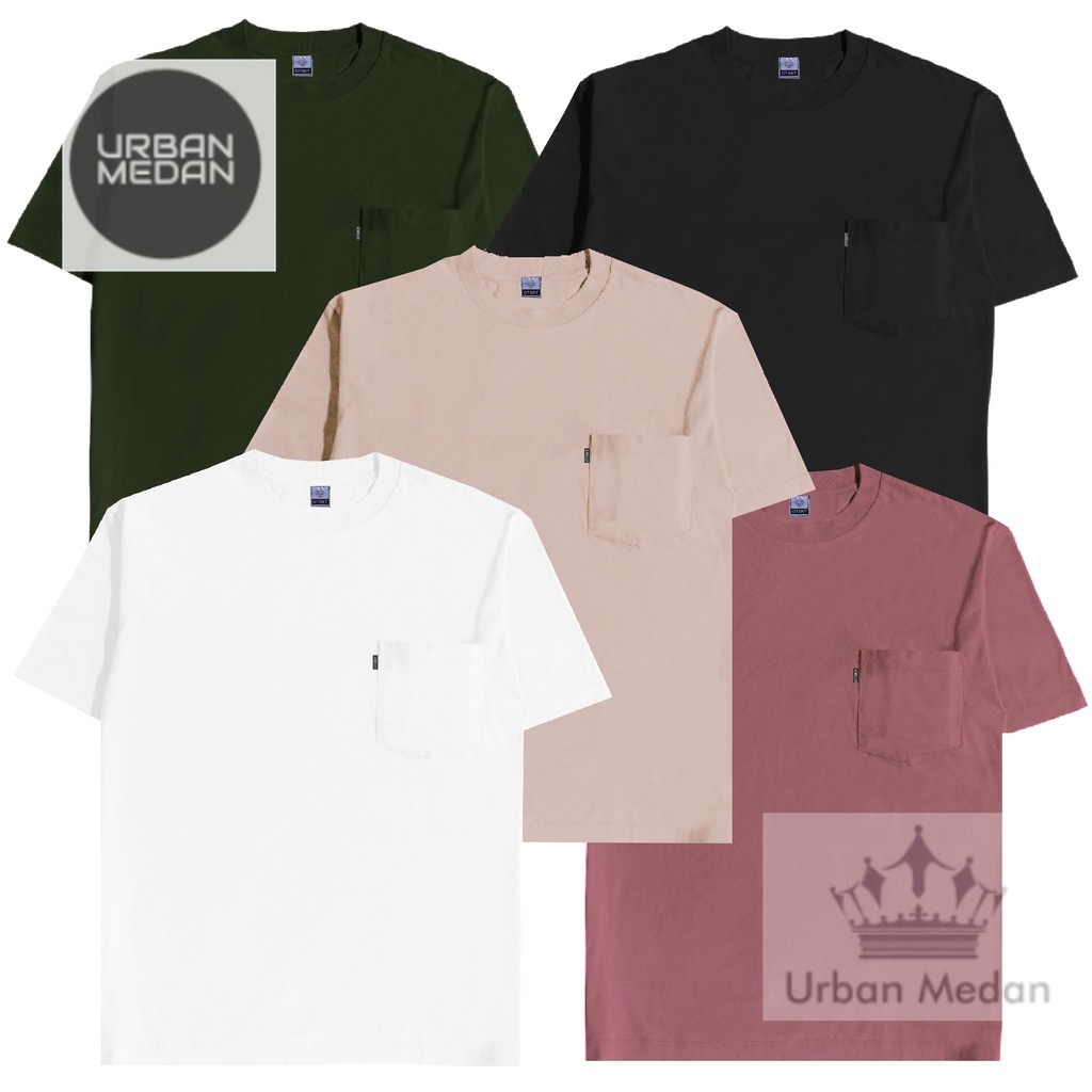 Jual Otsky Kaos Polos Pocket Katun 24s Tshirt Black, Army, White, Cream ...