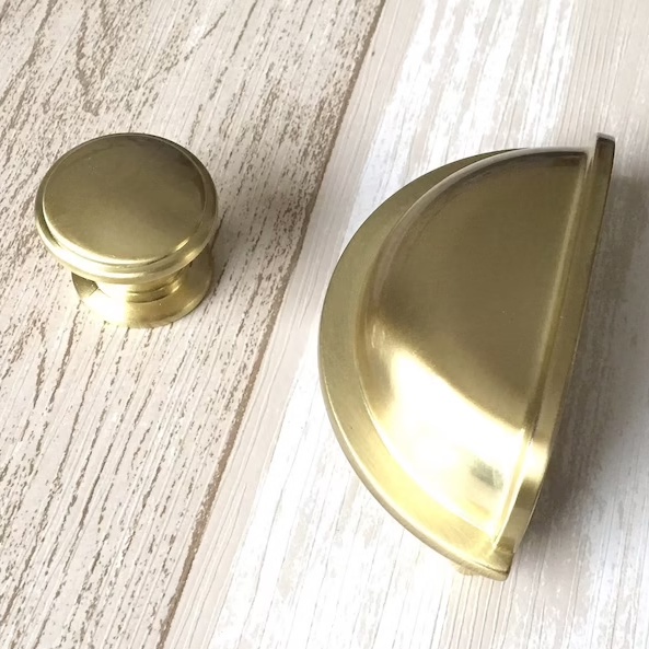 Jual Cup hidden handle modern shell gold brushed brass tarikan gagang ...