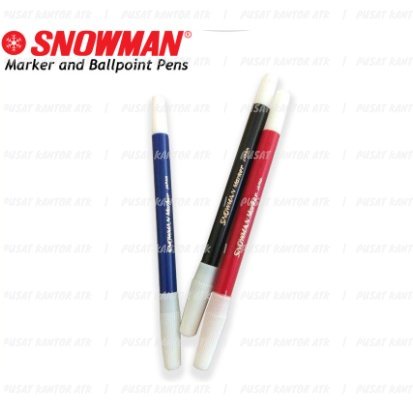 Jual Spidol Marker Snowman PW-1A Warna Hitam Biru Merah Kecil | Spidol ...