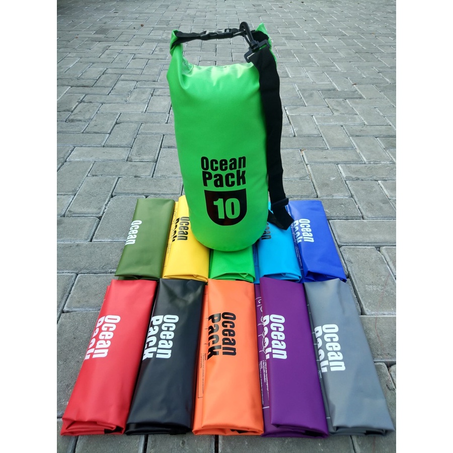 Jual Ocean pack bag drybag water proof bag waterproof bag tas anti air 10L Liter | Shopee Indonesia