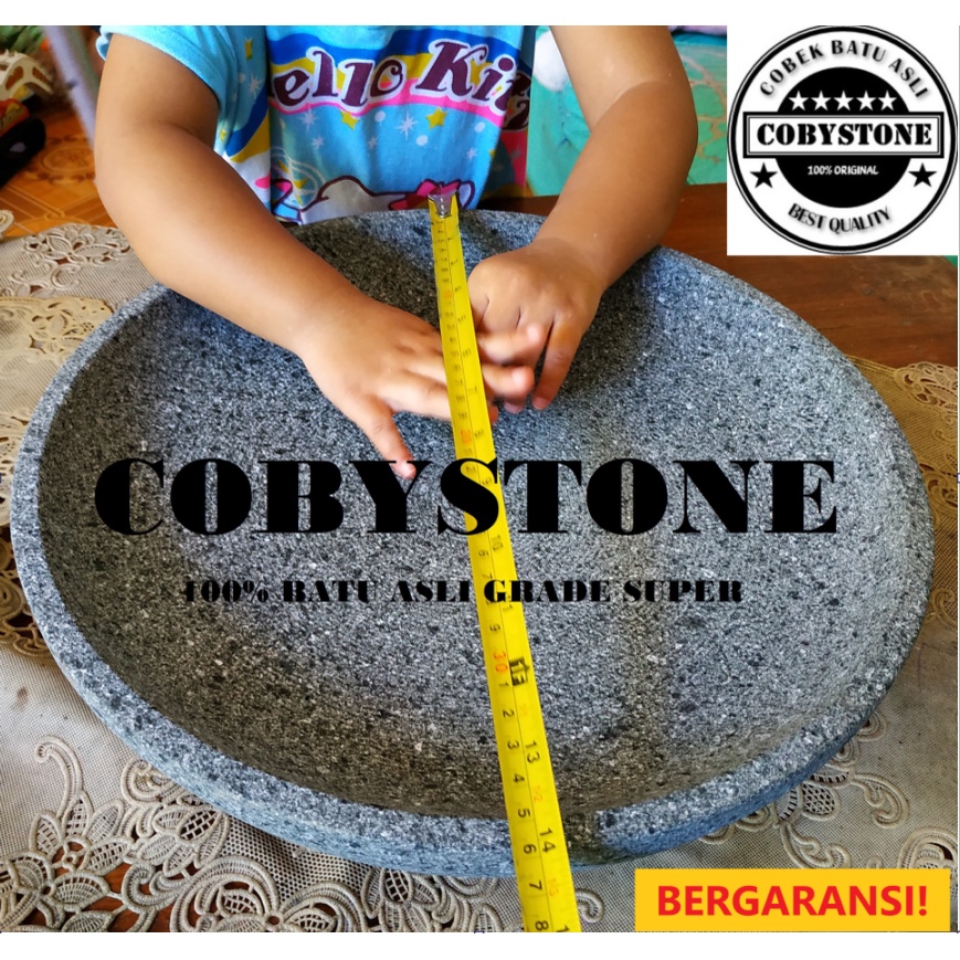 Jual Cobek Batu Asli Diameter 35cm Grade Super Free Ulekan Coet Layah ...