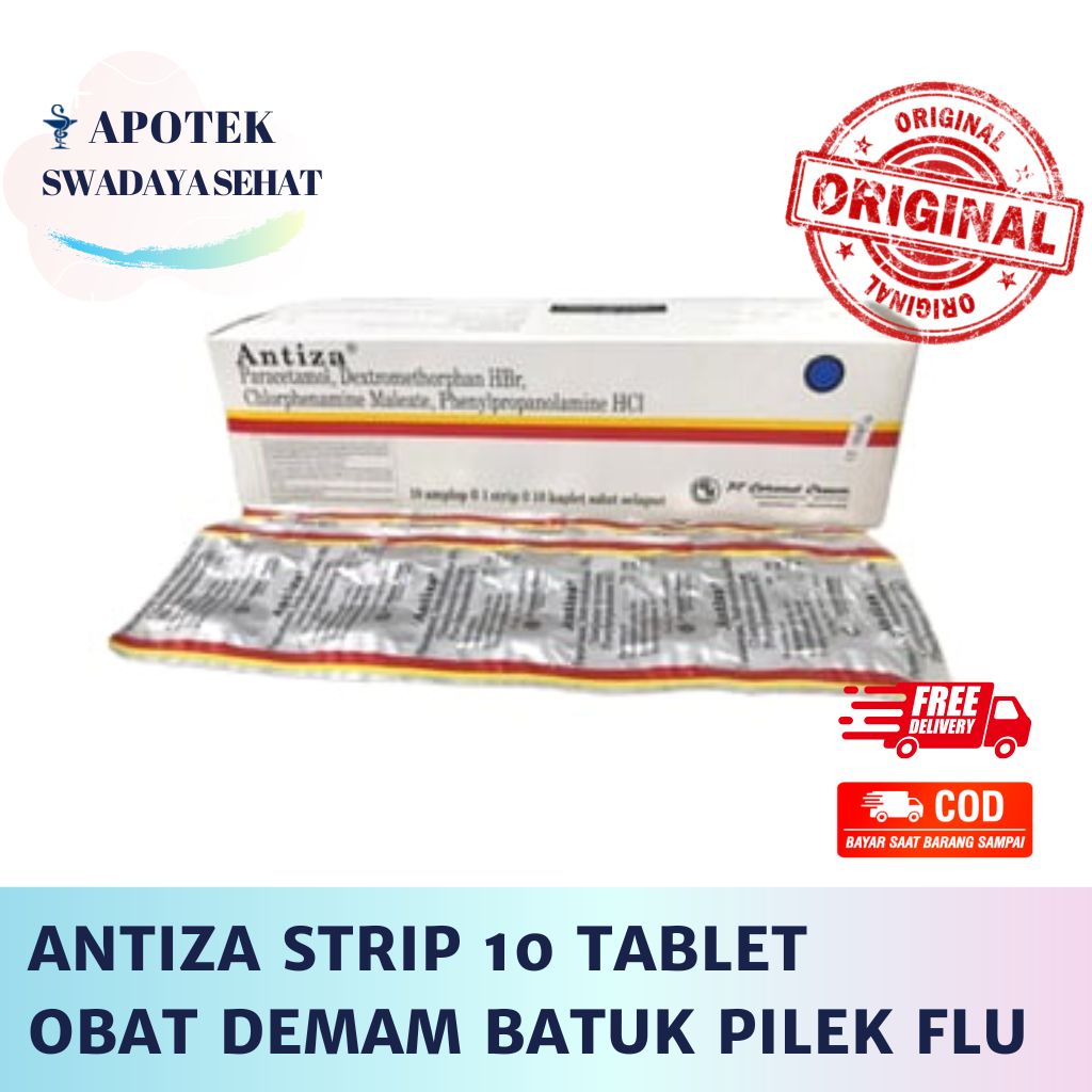 Jual ANTIZA STRIP - Obat Demam Batuk Pilek Flu 10 Tablet Antisa ...