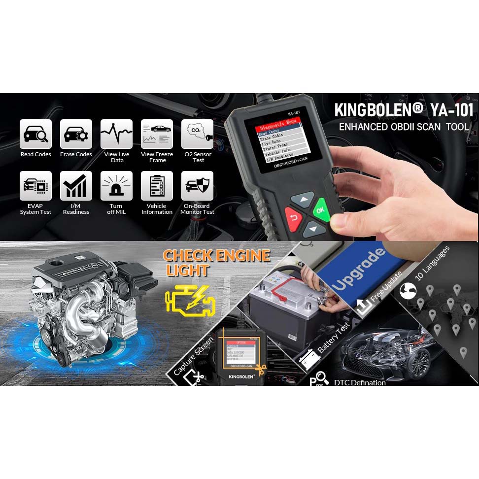 Jual KINGBOLEN EDIAG Alat OBD2 Pembaca Kode Diagnostik Car Engine ...