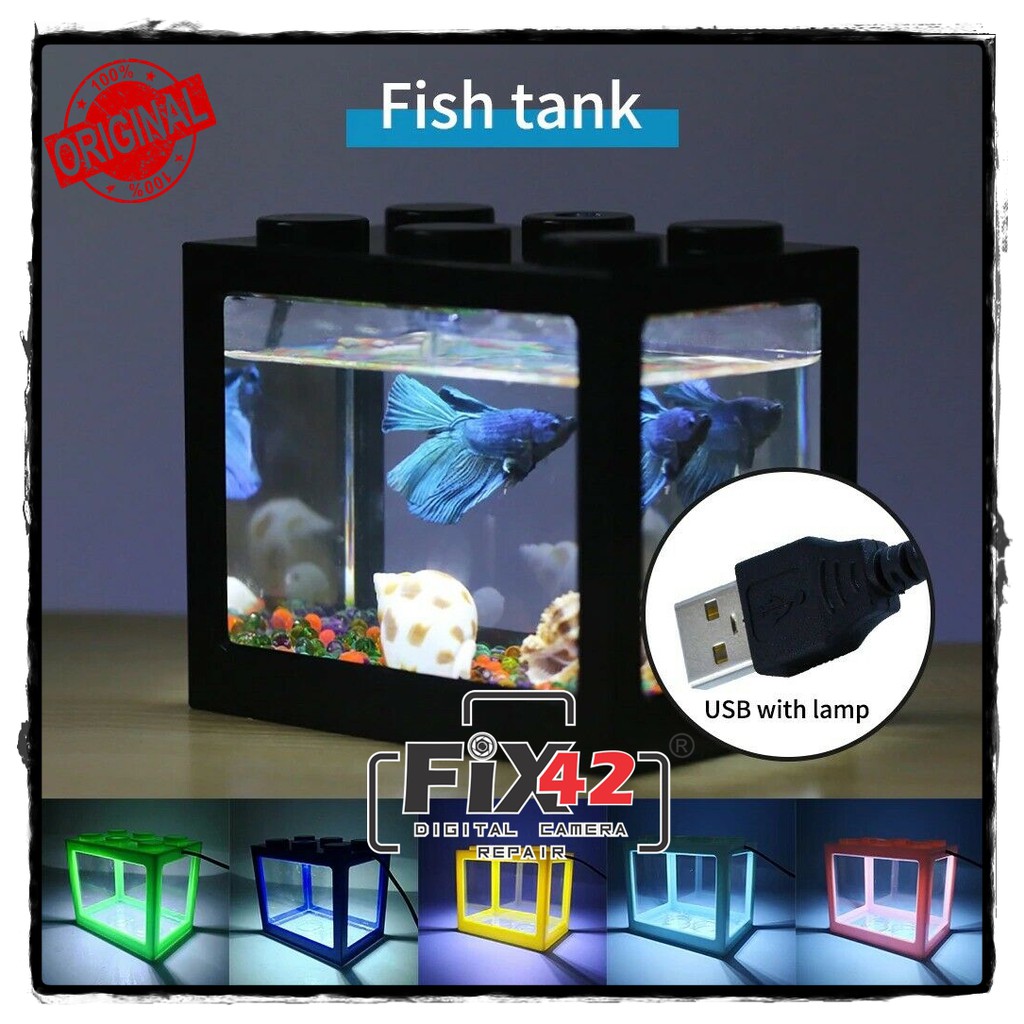 Jual Aquarium Akuarium Mini Ikan Cupang Hias Lego Block with White LED ...