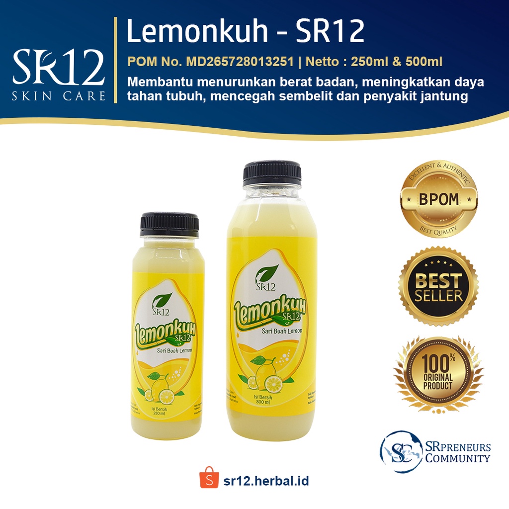 Jual ORIGINAL SR12 LEMONKUH / SARI LEMON ORIGINAL / MINUMAN NUTRISI ...