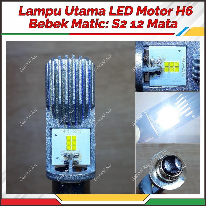 Jual LAMPU LED PUTIH UTAMA MOTOR BEBEK MATIC H6 POWER BRIGHT SERIE S2 CSP 12 MATA : SUPRA ...