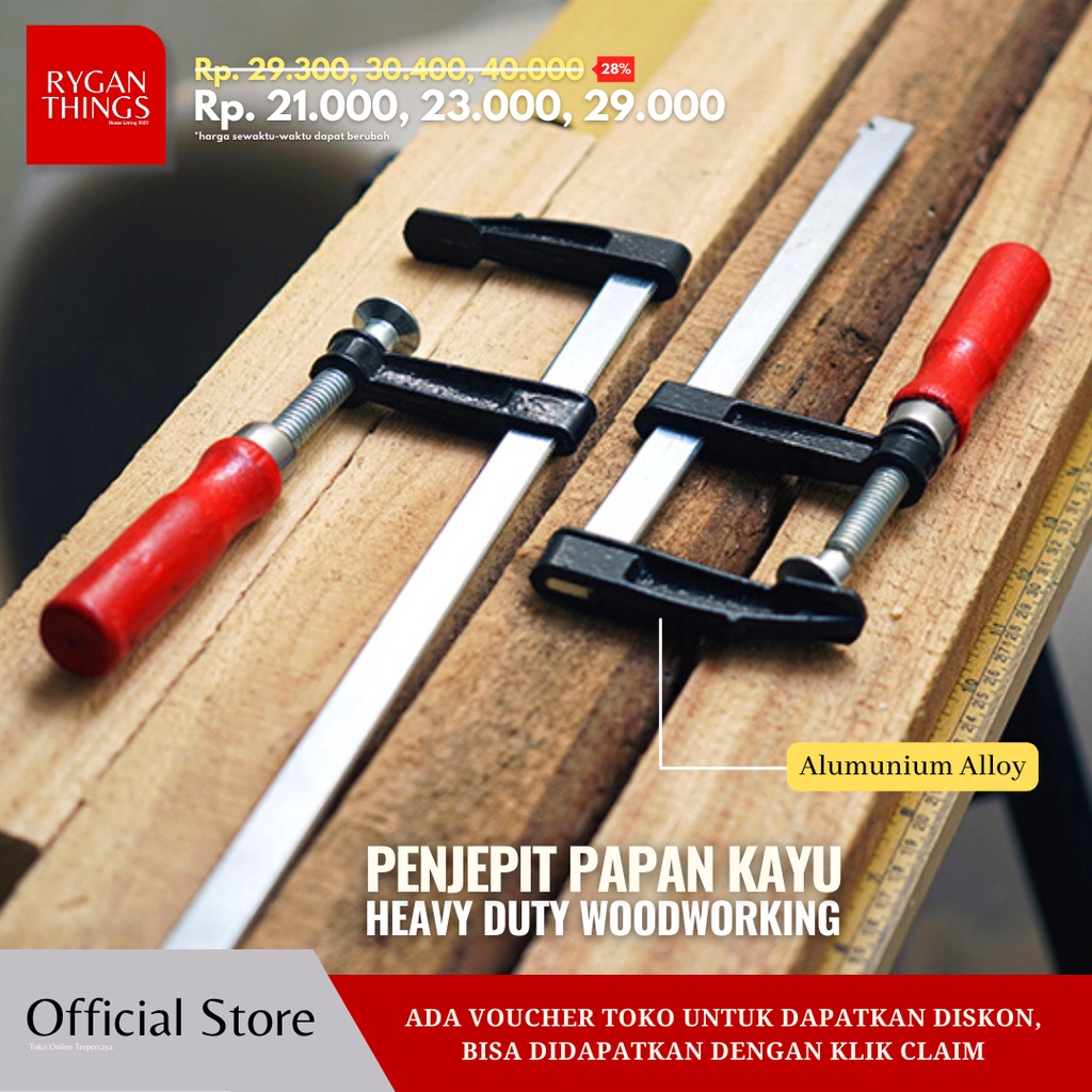 Jual Penjepit Kayu Papan F Clamp Papan Kayu Heavy Duty Woodworking ...