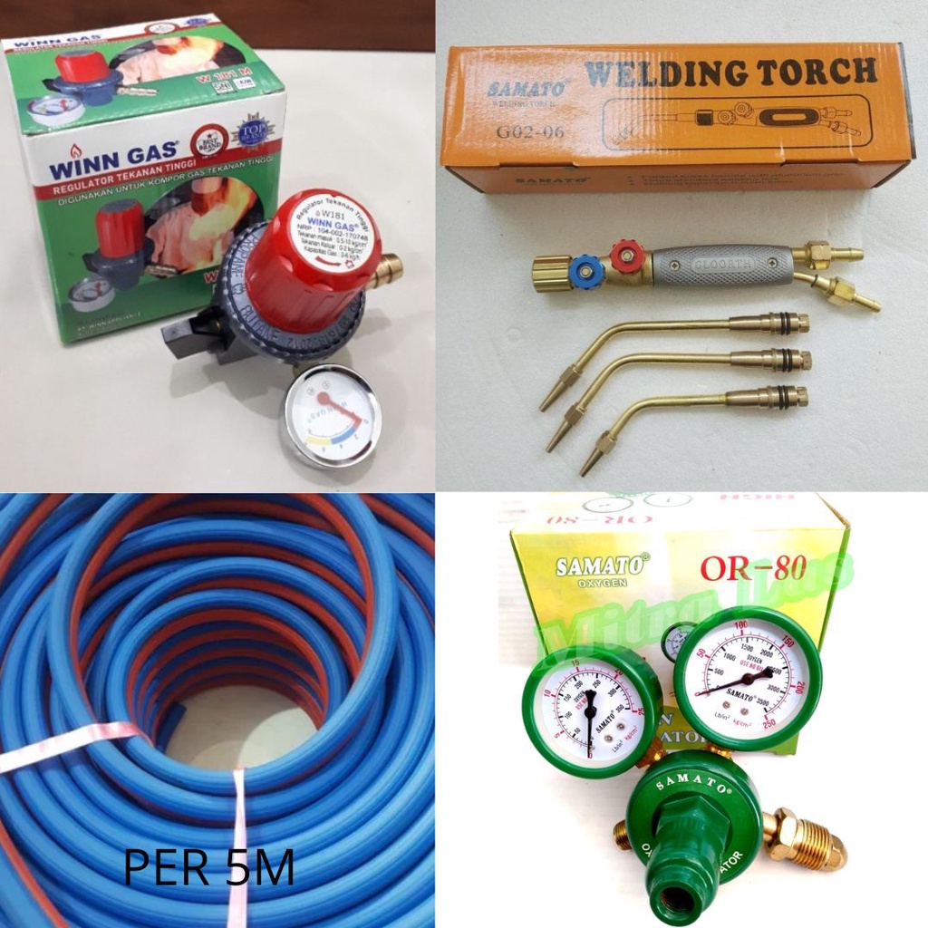 Jual GOSEND PAKET BLENDER LAS GLOOR REGULATOR OXYGEN LPG SELANG DOUBLE ...