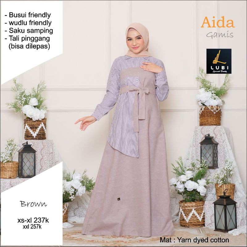 Jual Gamis Aida Maroon By Lubi | Shopee Indonesia