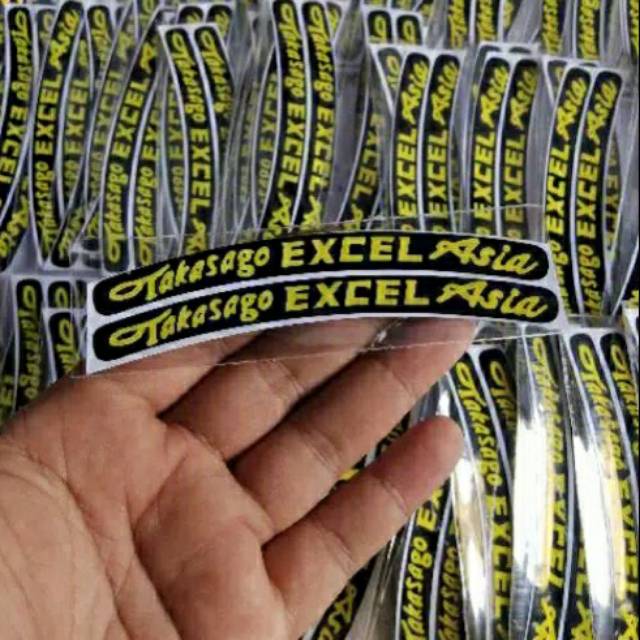 Jual Sticker velg sticker takasago Excel kuning | Shopee Indonesia